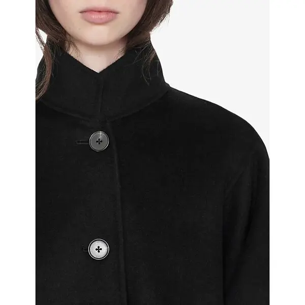 ALLSAINTS Effie Funnel-neck Wool-blend Coat - Black