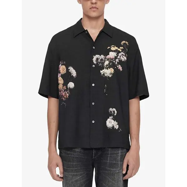 ALLSAINTS Fleur Floral-print Linen-blend Shirt