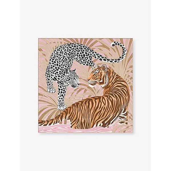 Cartier Panthère And Tiger Printed Silk Scarf