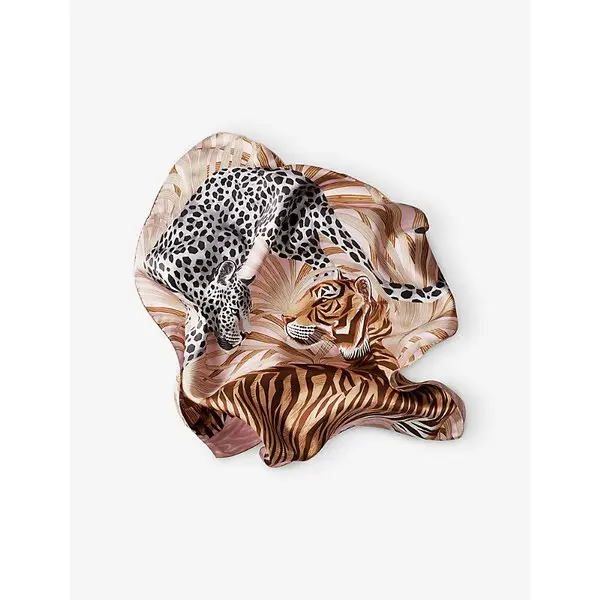 Cartier Panthère And Tiger Printed Silk Scarf