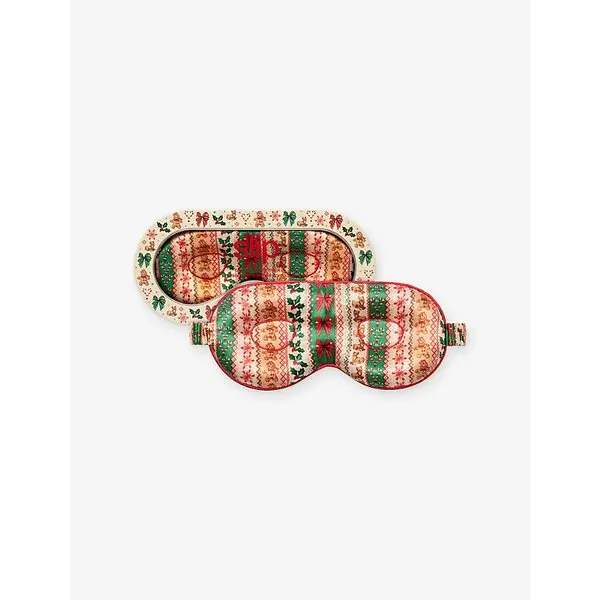 Slip Festive-print Silk Sleep Mask - Noelle