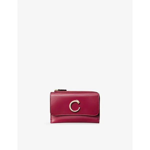 Cartier Panthère C Zip Leather Card Holder - Cherry
