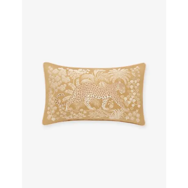 Cartier Fauna & Flora Rectangle Cotton Cushion - Beige