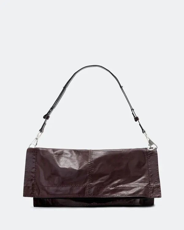 ALLSAINTS Lutece Fold Leather Shoulder Bag - Red