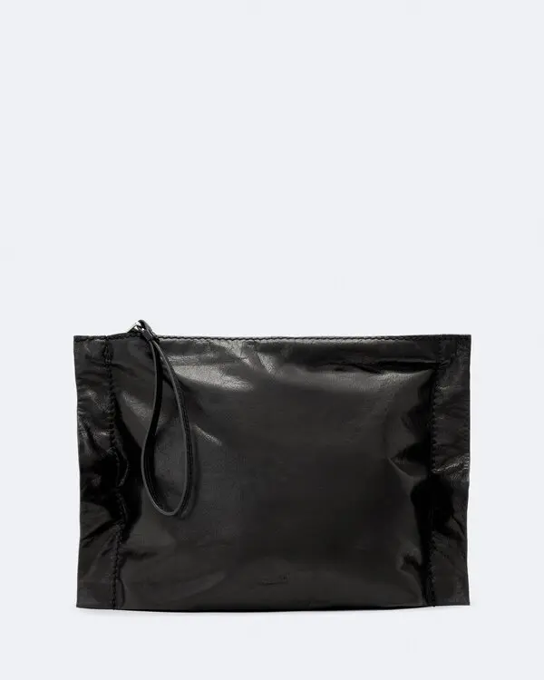 ALLSAINTS Lutece Leather Pouch - Black