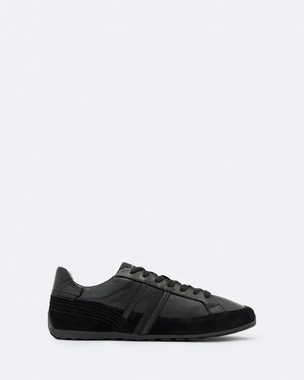 ALLSAINTS Liam Leather And Suede Low-top Sneakers - Black