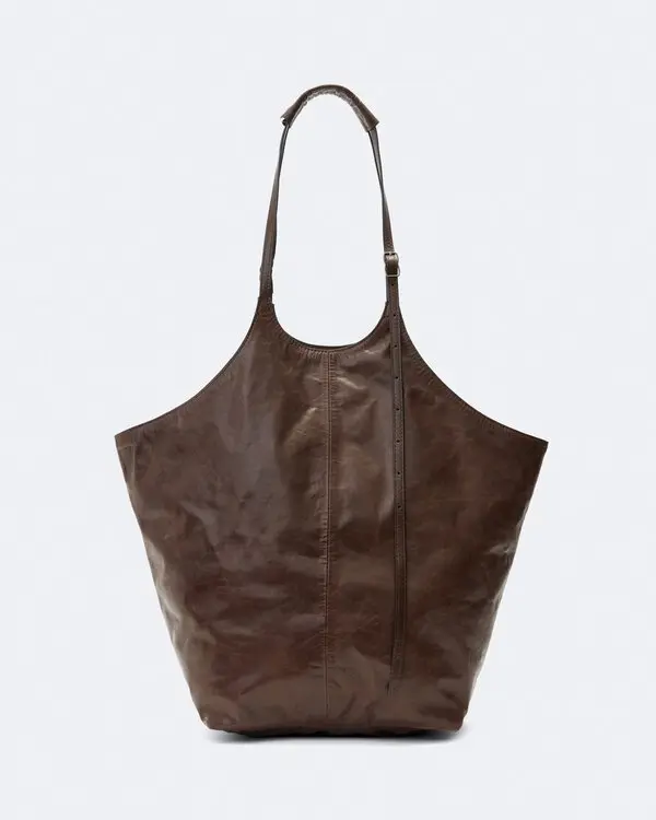ALLSAINTS Siloh Leather Magazine Tote Bag - Red