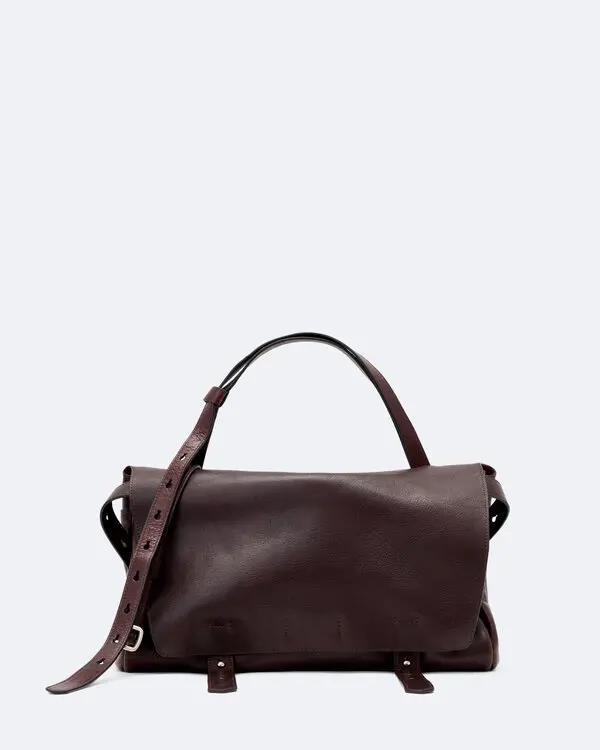 ALLSAINTS Joan Medium Leather Satchel - Red