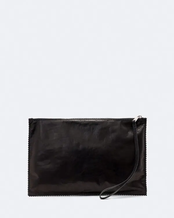ALLSAINTS Siloh Pinked-edge Large Leather Pouch