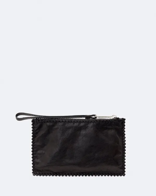 ALLSAINTS Siloh Pinked-edge Small Leather Pouch