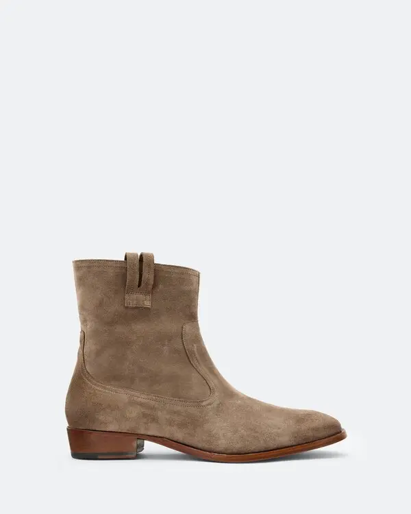 ALLSAINTS Hiro Suede Zip-up Ankle Boots - Brown