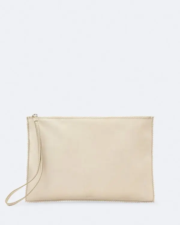 ALLSAINTS Siloh Pinked-edge Large Leather Pouch