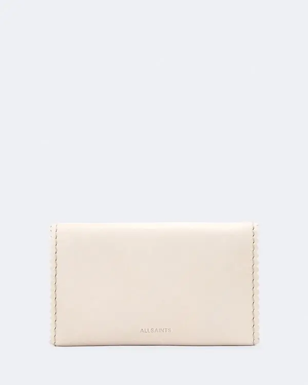 ALLSAINTS Siloh Pinked-edge Leather Bi-fold Wallet - White