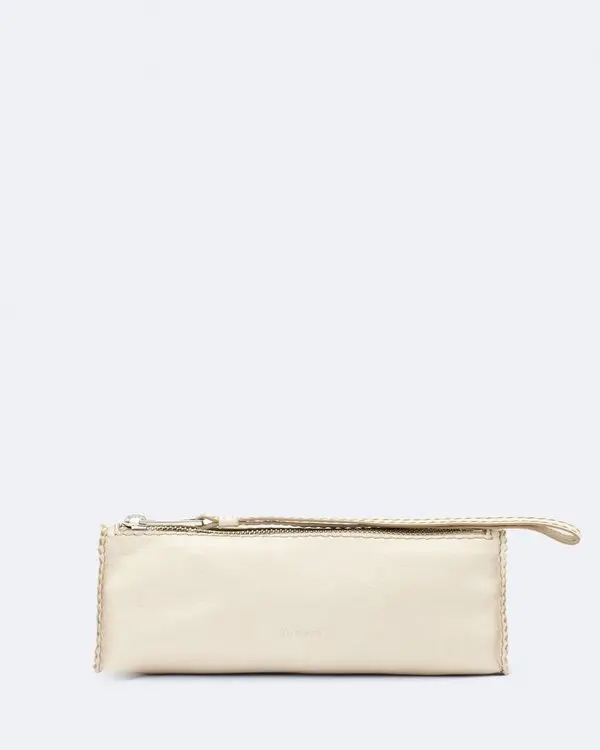 ALLSAINTS Siloh Pinked-edge Leather Pencil Case