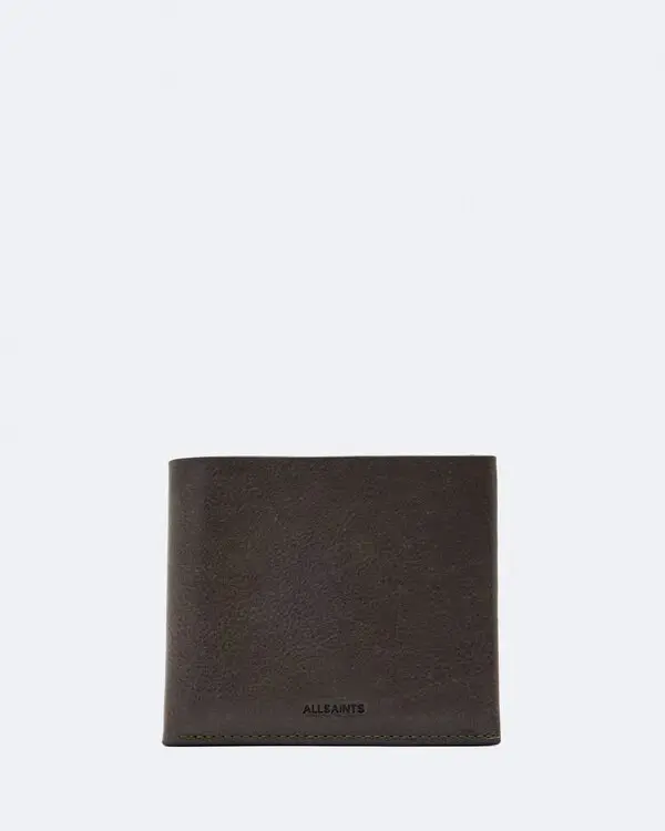 ALLSAINTS Axis Leather Bi-fold Wallet - Grey