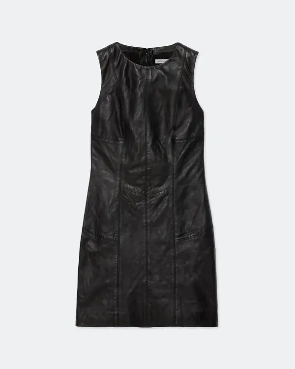 ALLSAINTS Vee Leather Mini Dress - Black
