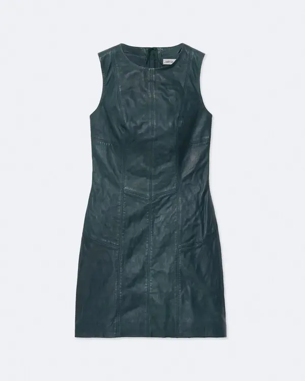 ALLSAINTS Vee Leather Mini Dress - Blue