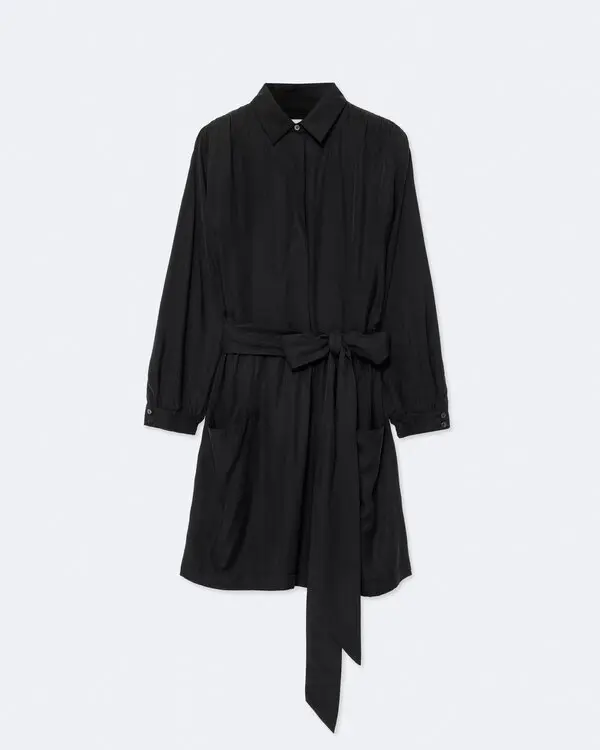 ALLSAINTS Noora Silk-viscose Mini Dress - Washed Black