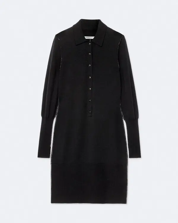 ALLSAINTS Coyte Merino Wool Polo Dress - Black