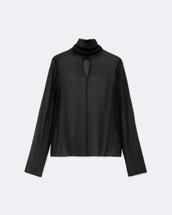 ALLSAINTS Kumi High-neck Silk Top - Black
