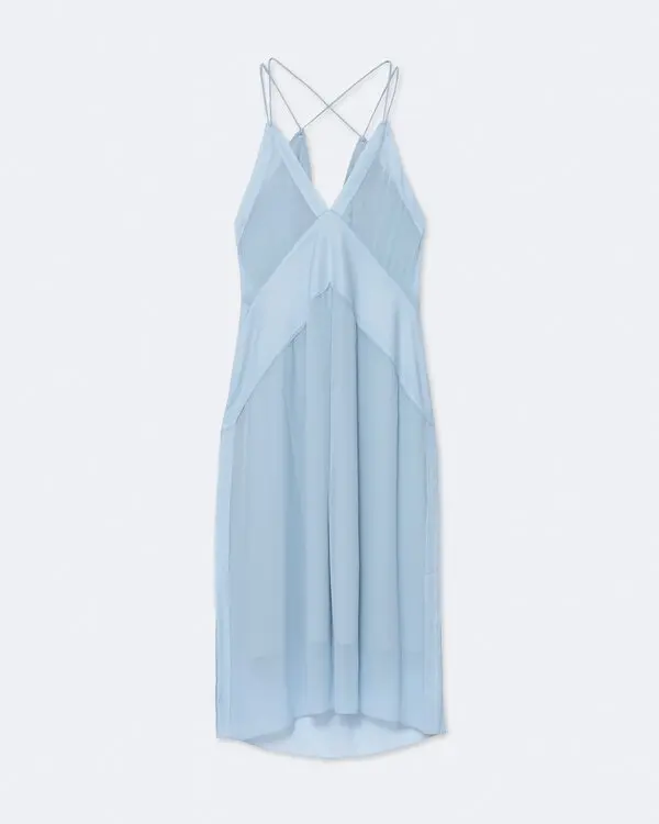 ALLSAINTS Fawn Viscose Midi Slip Dress - Blue