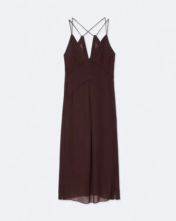 ALLSAINTS Fawn Viscose Midi Slip Dress - Red