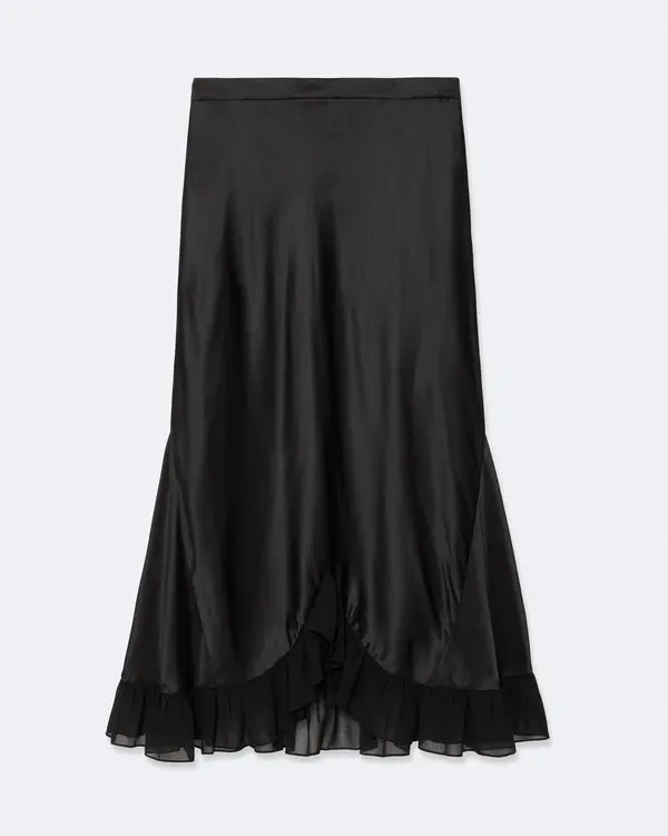 ALLSAINTS Irma Silk-viscose Skirt - Black
