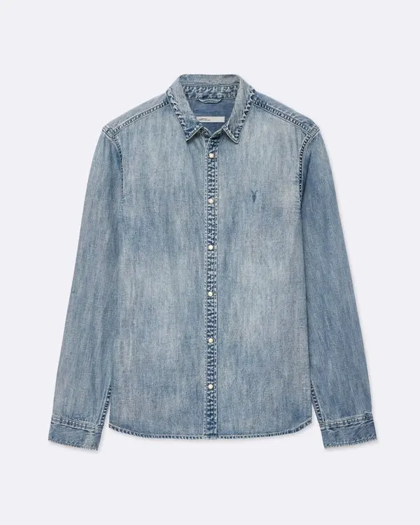 ALLSAINTS Gleason Denim Shirt - Blue