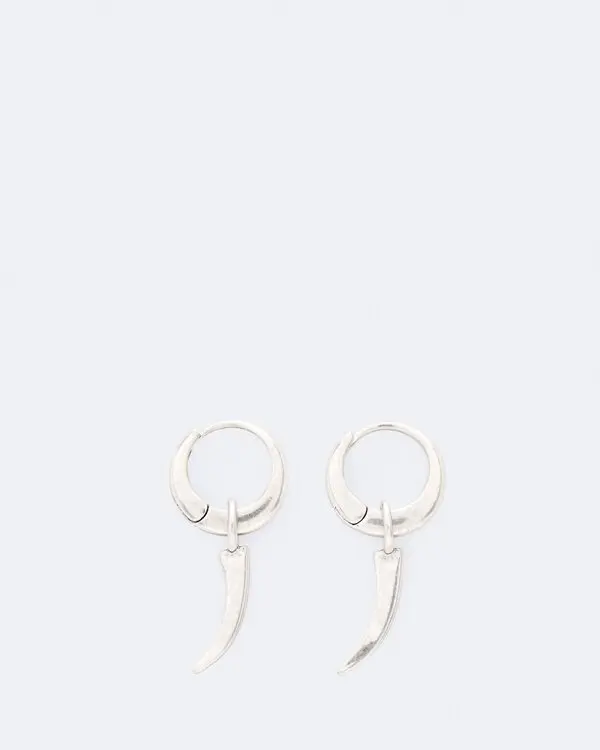ALLSAINTS Talon Pendant Huggie Earrings - Warm Silver