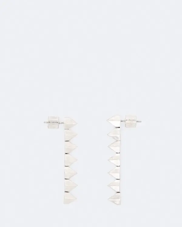 ALLSAINTS Spike Metal Bead Drop Earrings - Silver