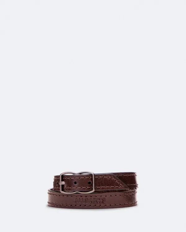 ALLSAINTS Siloh Leather Double-wrap Bracelet - Red