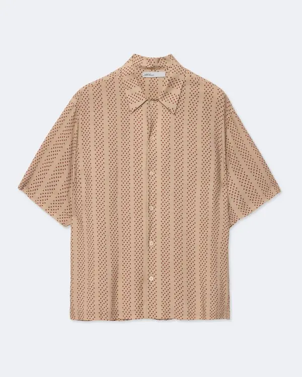 ALLSAINTS Quasar Oversized Polka-dot Shirt - Camel/red