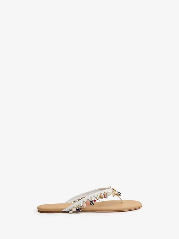 Christopher Esber Memento Charm Flip Flop - White