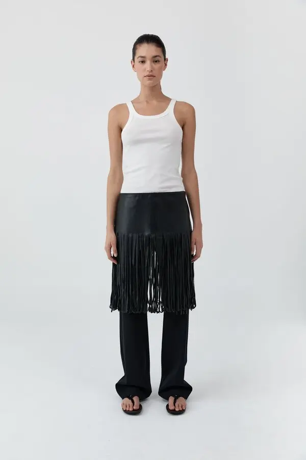 ST. AGNI Fringe Belt Skirt