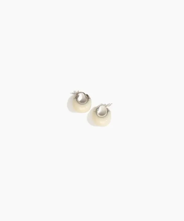 Dinosaur Designs Small Crescent Earrings By - Cream