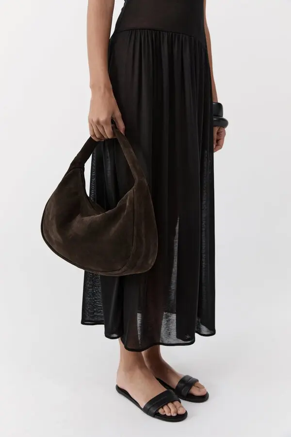 ST. AGNI Suede Large Bon Bon Bag