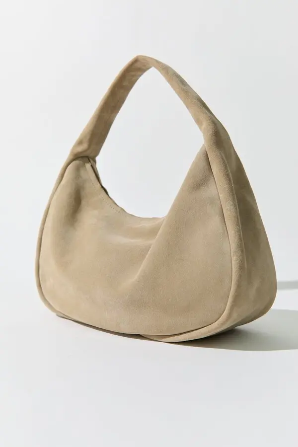 ST. AGNI Suede Large Bon Bon Bag - Rock