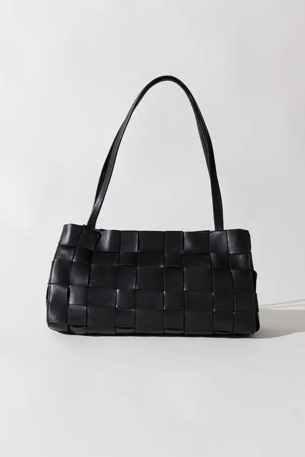 ST. AGNI Slim Woven Tote Bag - Black