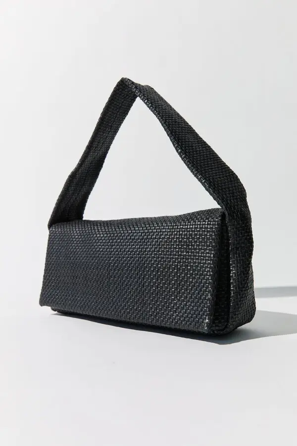 ST. AGNI Woven Slim Satchel - Black