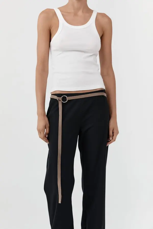ST. AGNI Suede Tie Belt - Almond