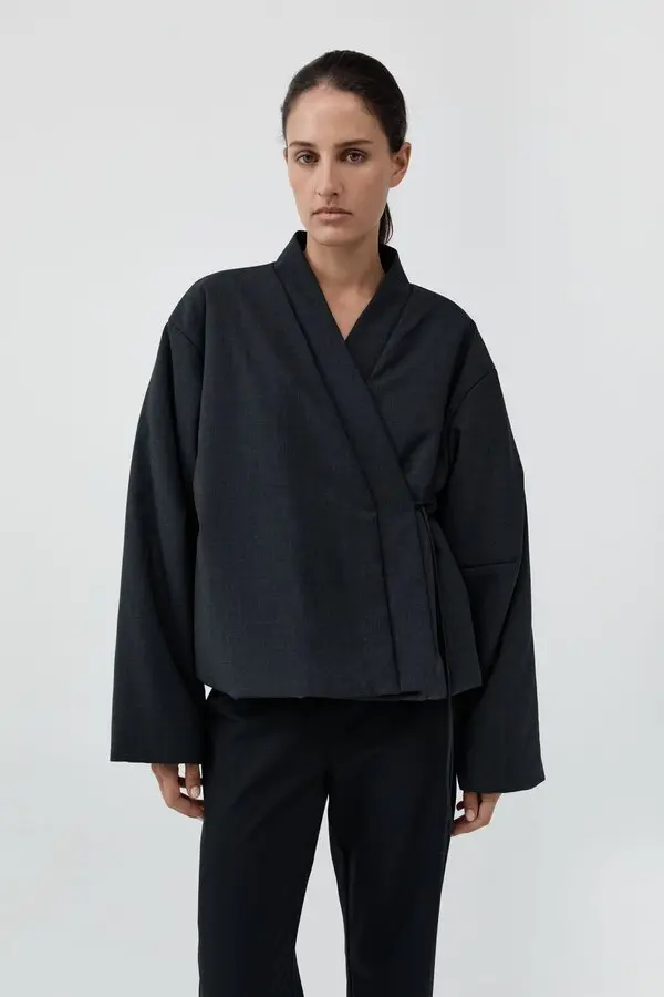 ST. AGNI Pillow Wool Wrap Jacket