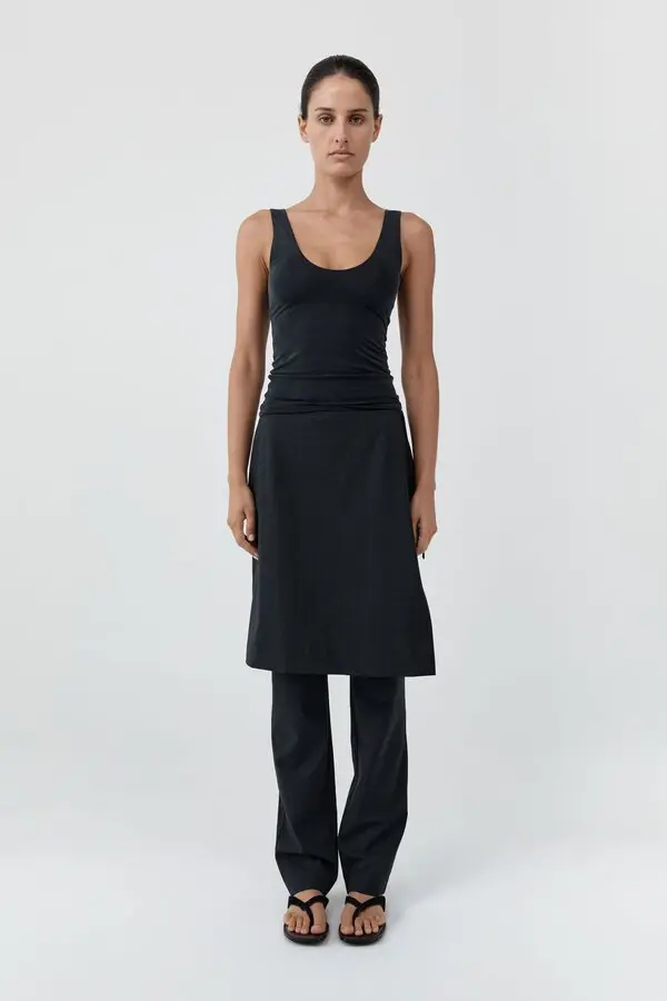 ST. AGNI Wool Sarong Pants - Dark Graphite
