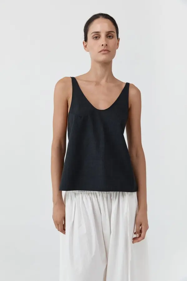 ST. AGNI Wool Rouleau Tie Top