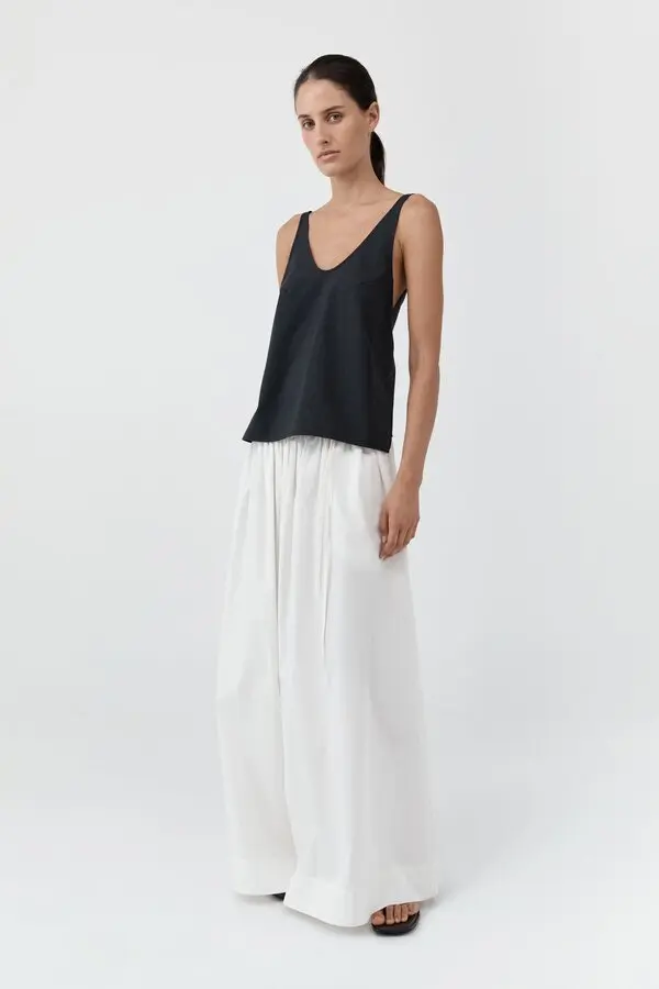ST. AGNI Wool Rouleau Tie Top