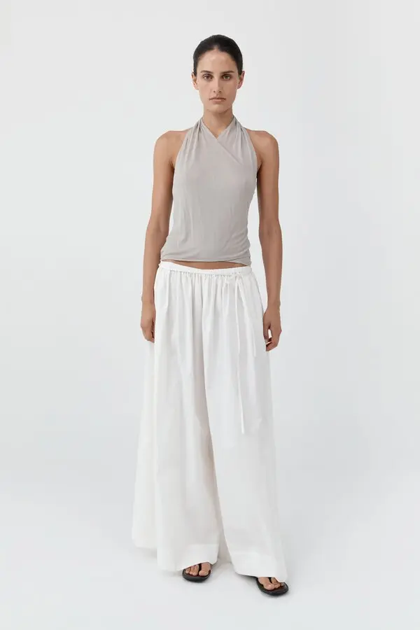 ST. AGNI Fine Jersey Wrap Halter Top