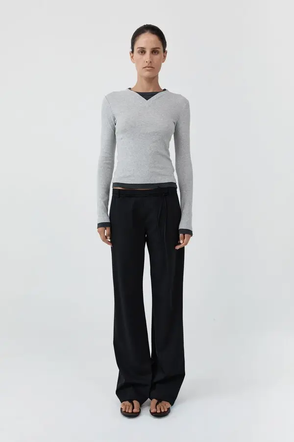 ST. AGNI 90s Rouleau Minimal Pants - Black
