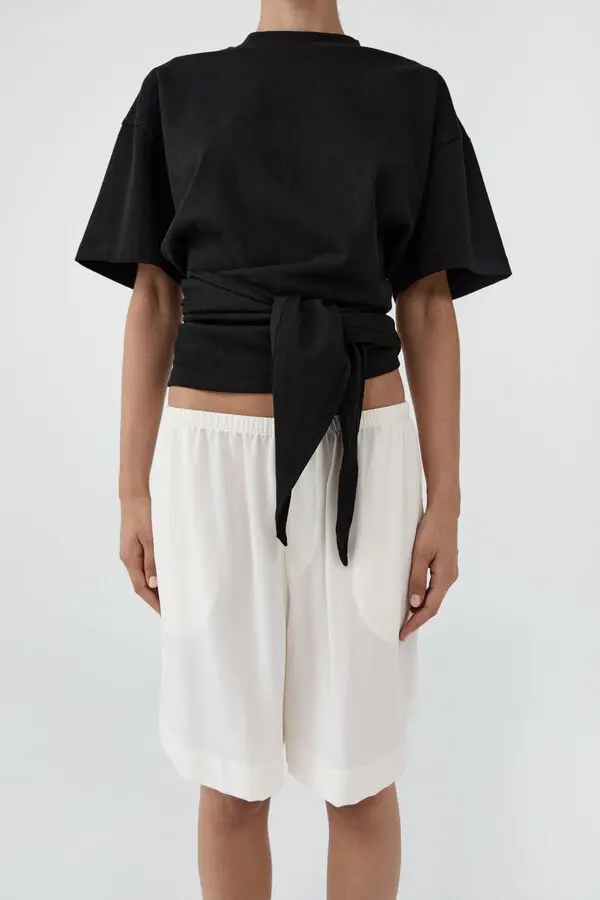 ST. AGNI Silk Everyday Relaxed Shorts