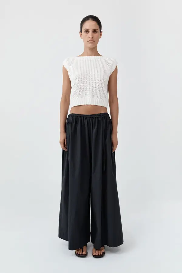 ST. AGNI Cotton Hybrid Wide Leg Pants