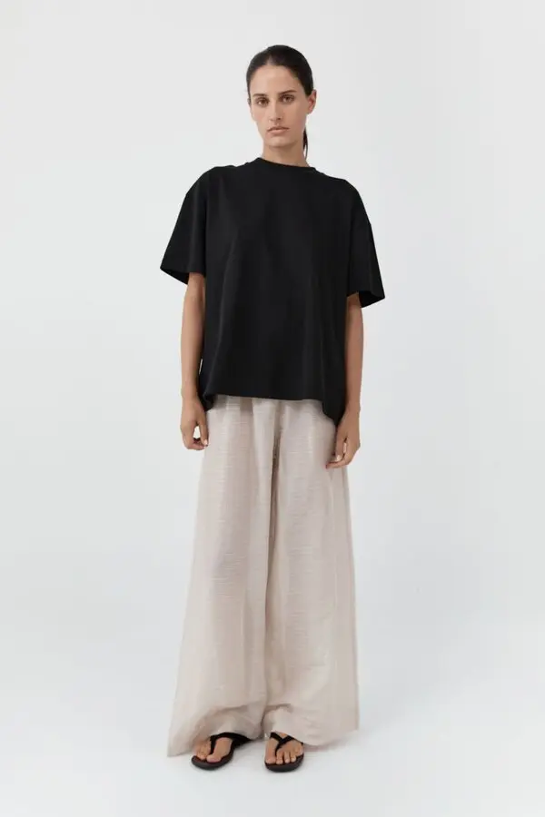 ST. AGNI Woven Check Relaxed Pants