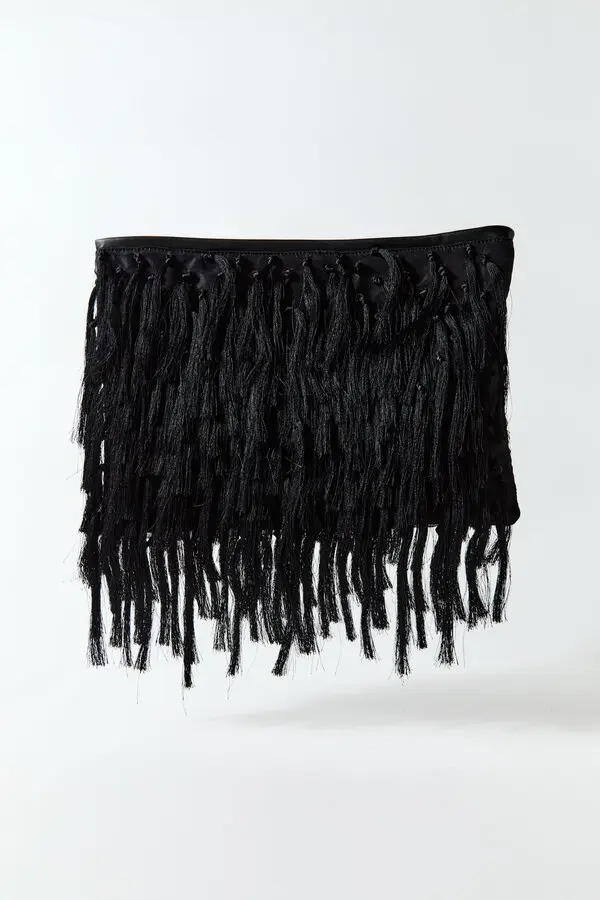 ST. AGNI Tassel Oversized Clutch